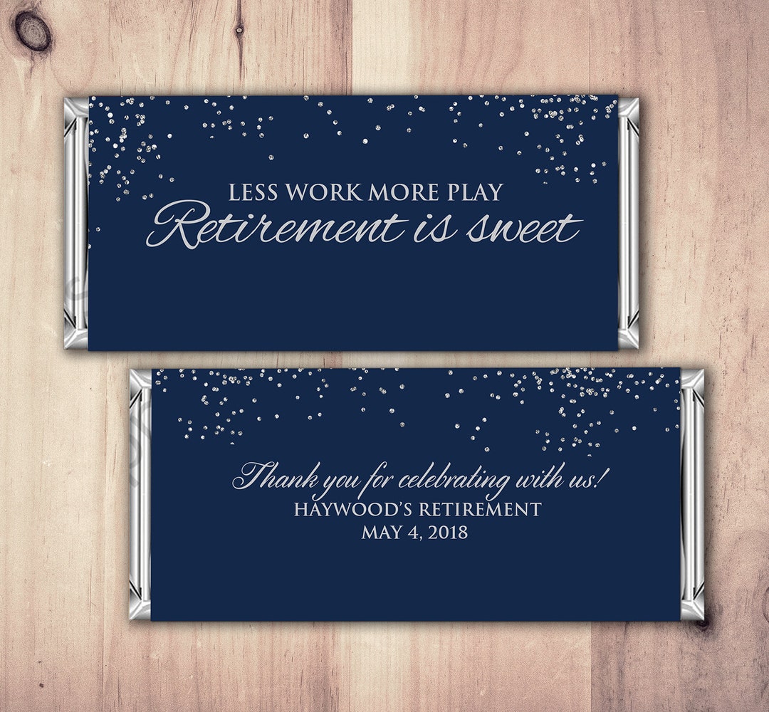 Retirement Candy Bar Wrapper, Printable Digital File,candy Bar, Gold ...
