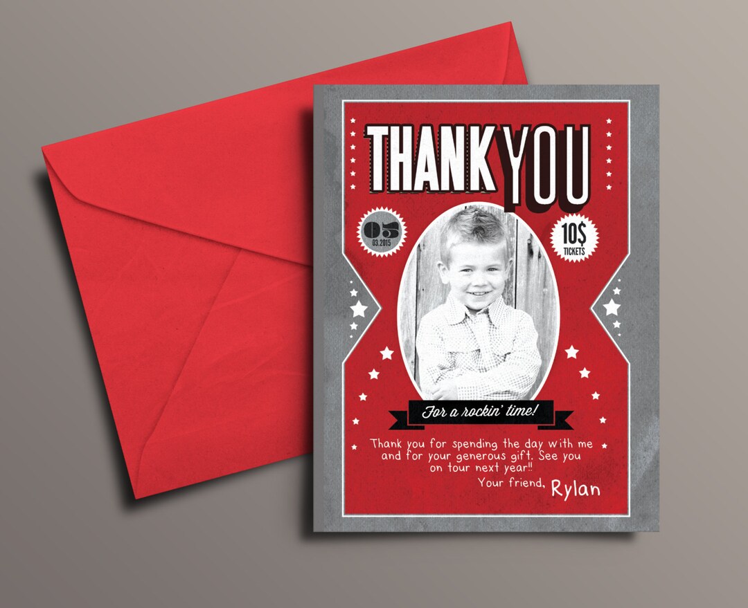 Thank You Card - Greeting Card - All Occasion Card - Rockstar Thank You ...