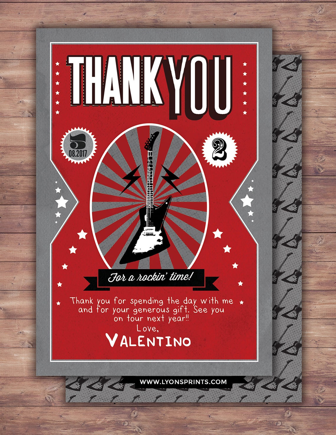 Thank You Card Greeting Card All Occasion Card Rockstar | Etsy