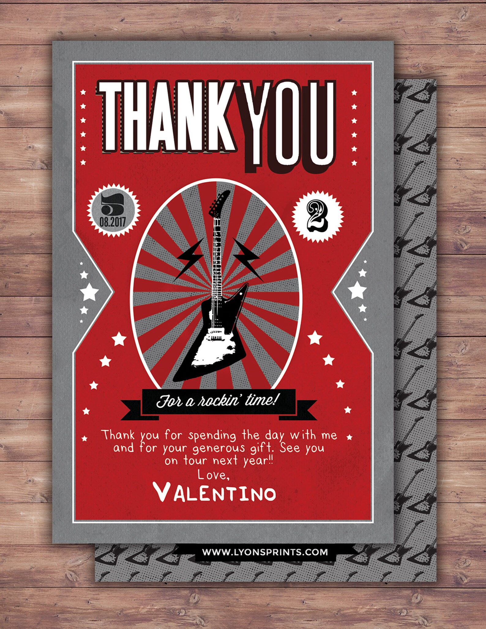 Thank You Card Greeting Card All Occasion Card Rockstar | Etsy