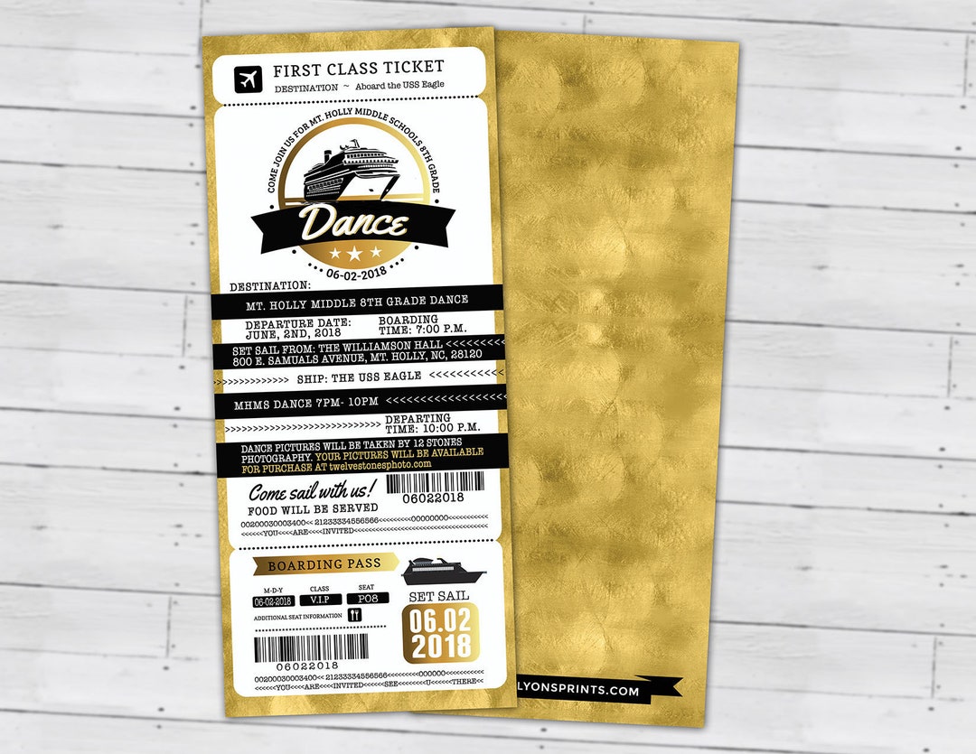 Cruise,prom,passport and TICKET Invitation, Dance, Birthday Party ...
