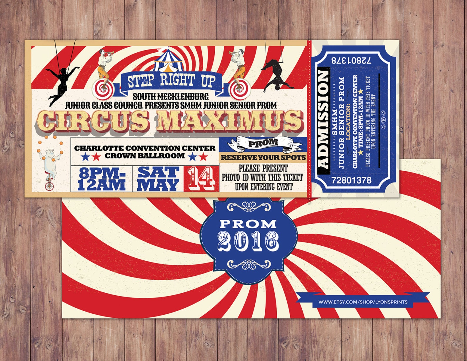 CIRCUS Party Prom Invitation Carnival Invitation-prom - Etsy