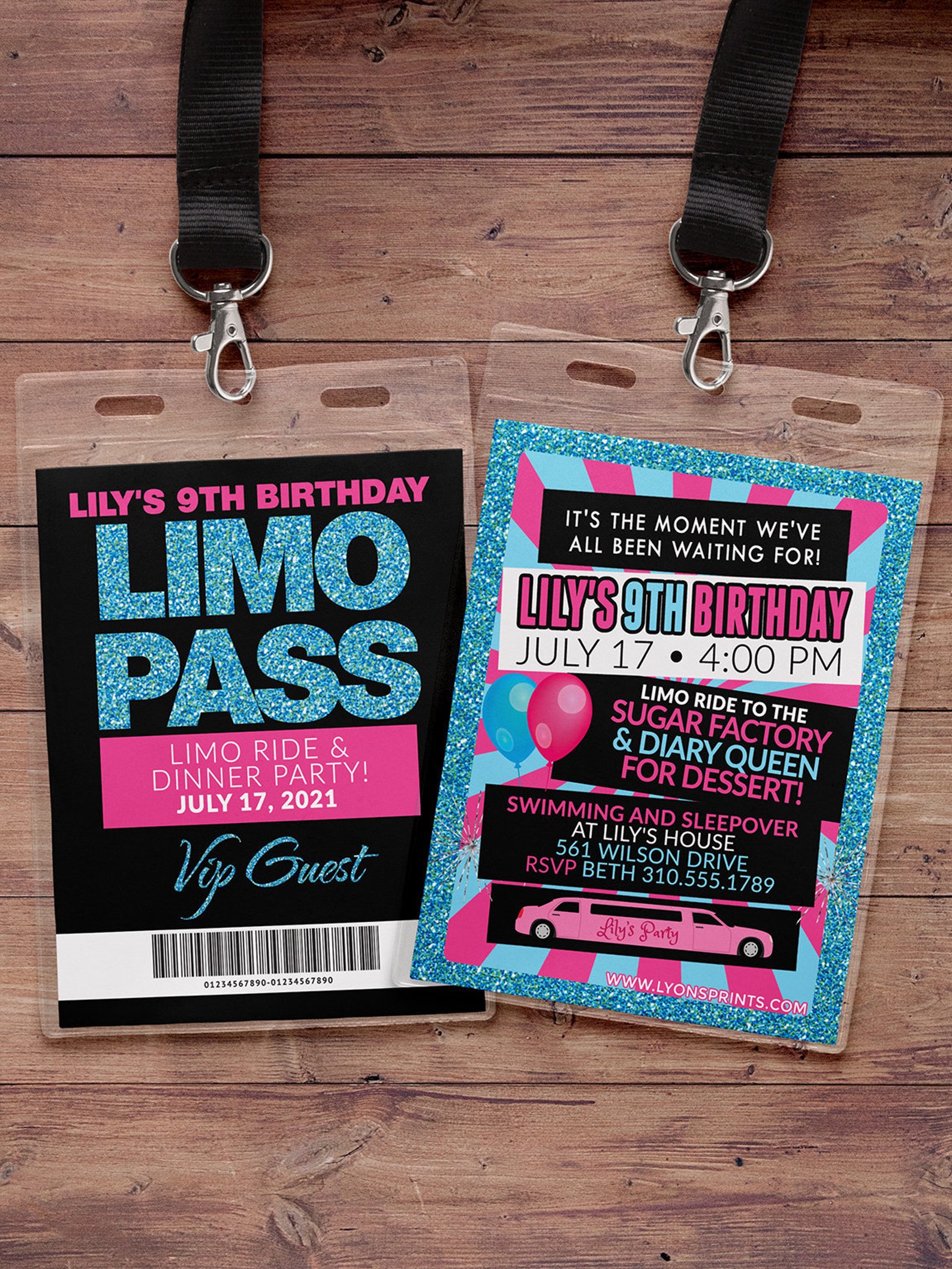 VIP PASS, Limo Pass, Birthday Party, 21st Birthday, Backstage Pass ...
