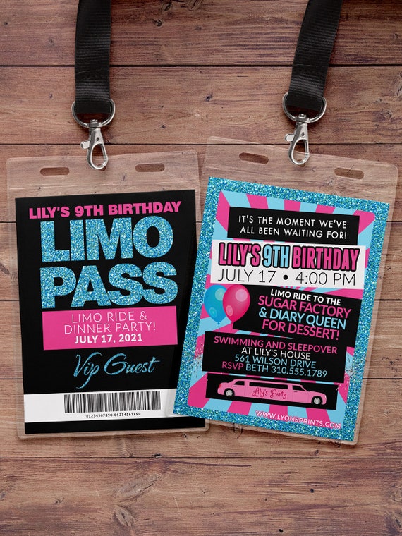 VIP PASS Limo Pass Birthday Party 21st Birthday Backstage - Etsy