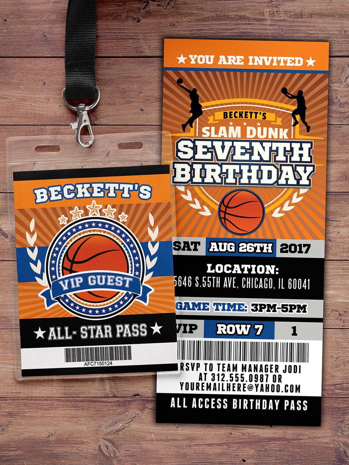 Basketball Ticket Invitation, All Star Birthday, VIP Pass, Birthday ...