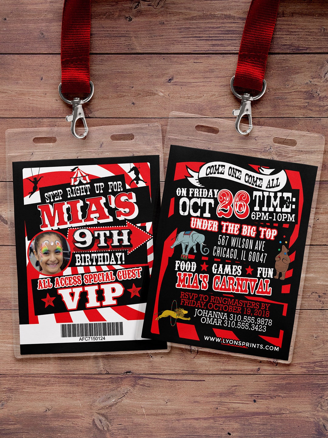 Circus, Carnival, Vintage, VIP PASS, Backstage Pass, Birthday ...