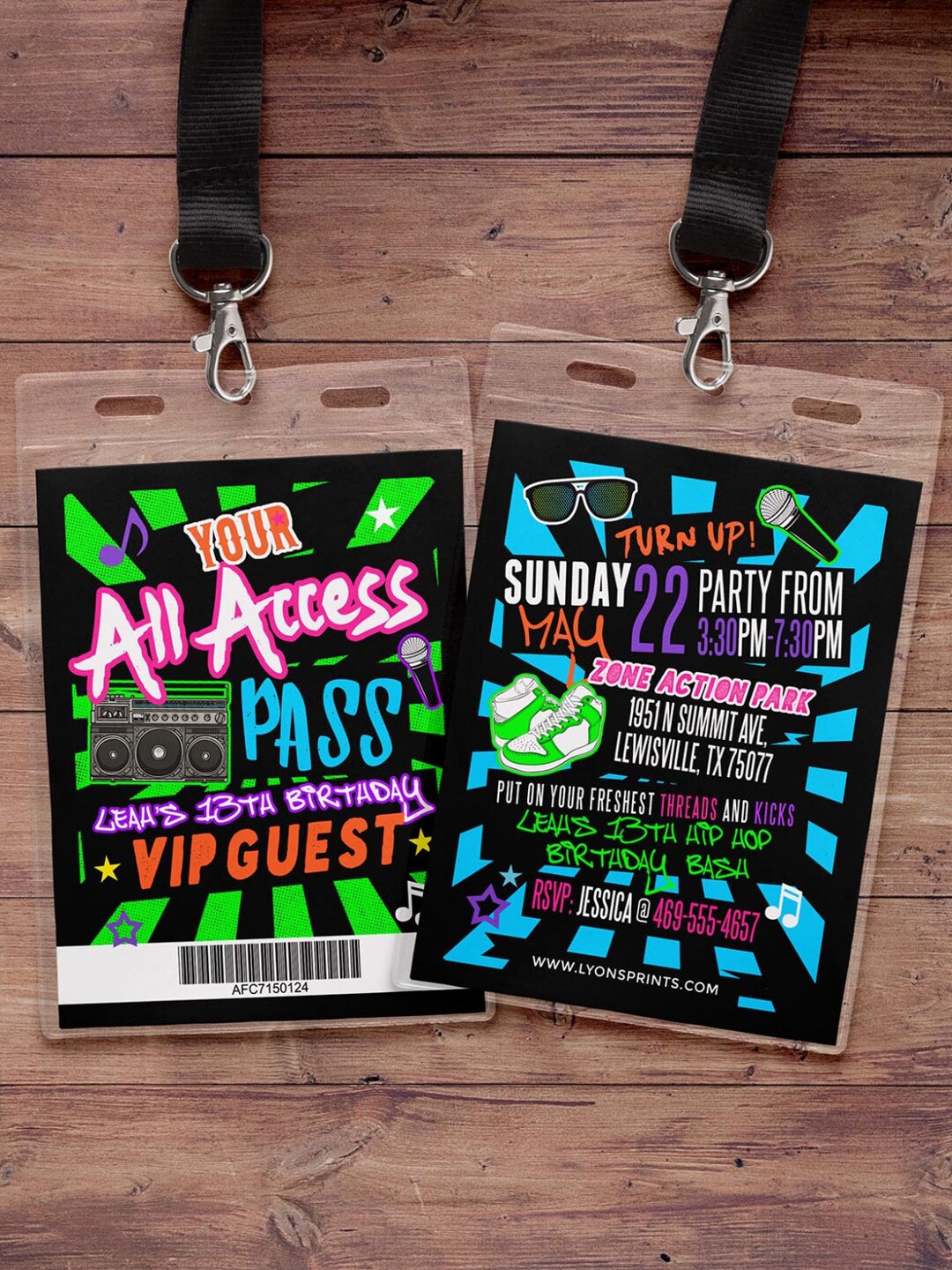 Hip Hop, Retro, Neon, VIP PASS, Backstage Pass, Vip Invitation ...