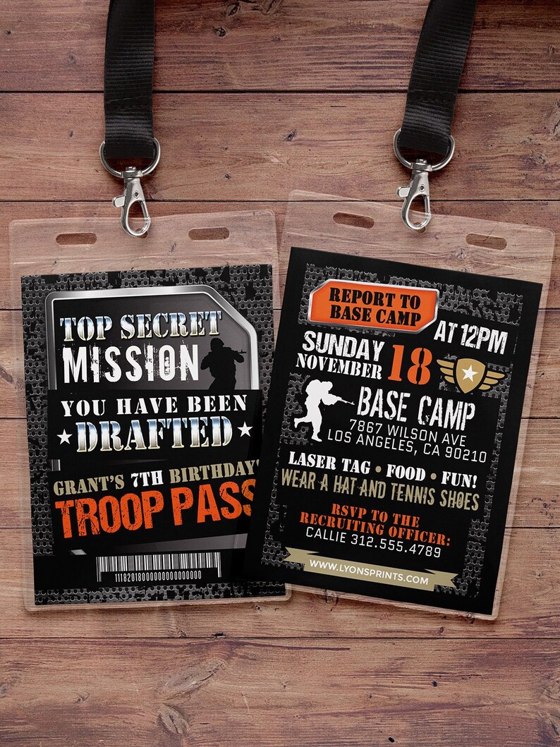 Army Invitation Toy Gun Invitation Paintball Invitation - Etsy