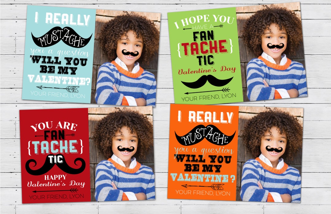 Mustache Valentine Cards Printable - Mustache Valentines Digital ...