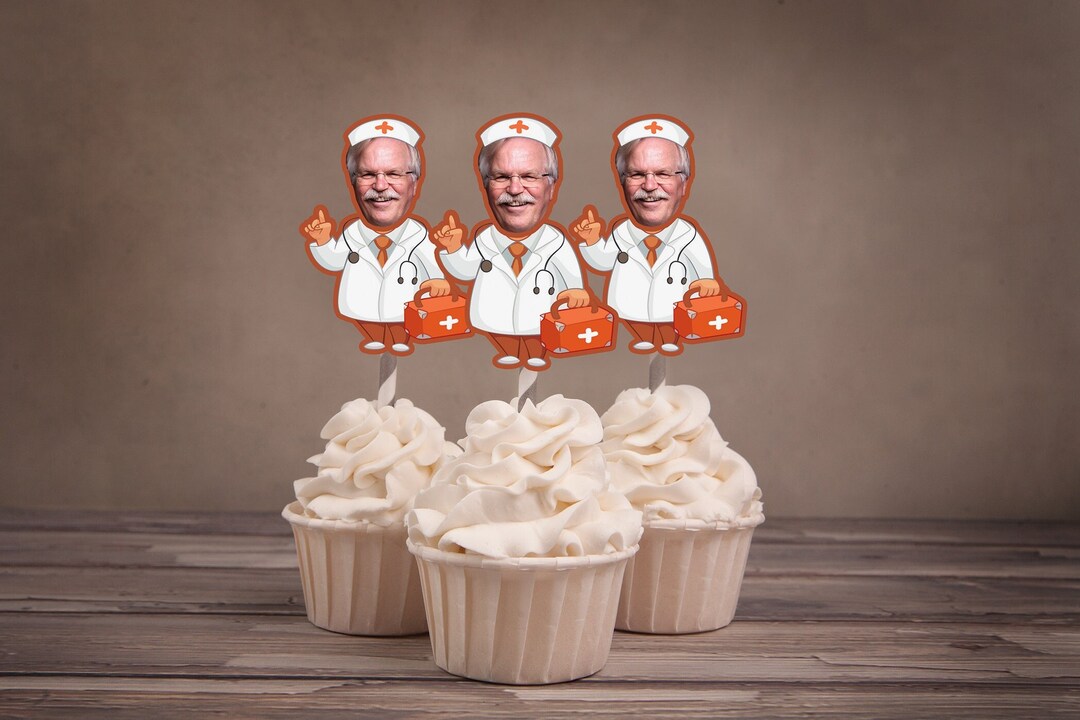 Photo Cupcake Toppers, Doctor Retirement Party, Doctor, 30th,40th,50th ...