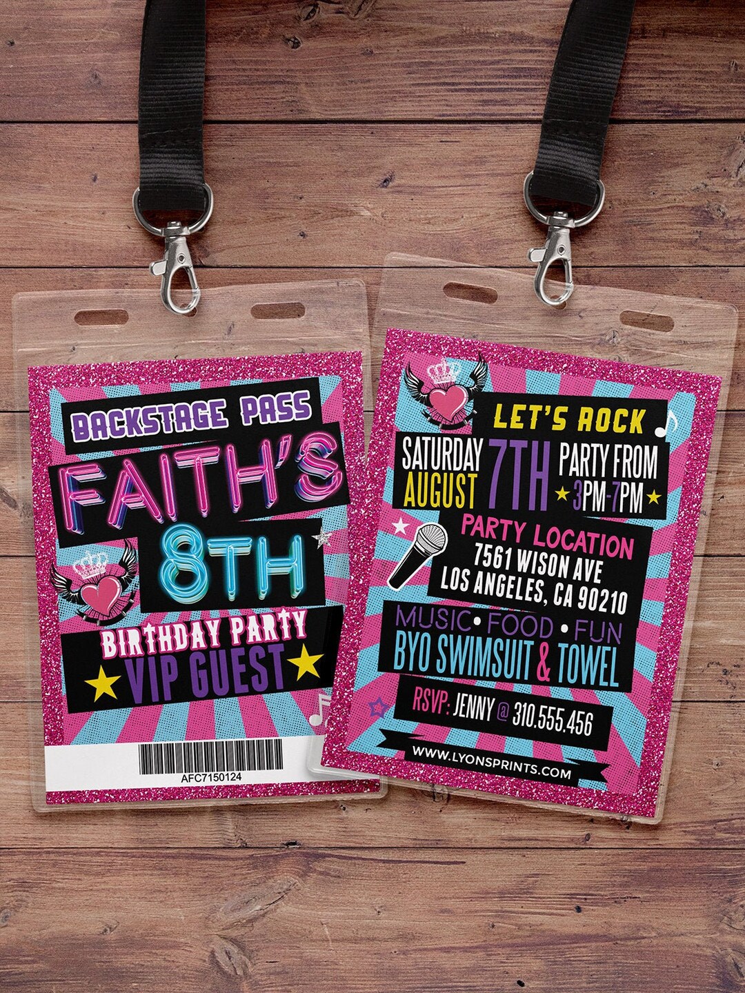 Disco, Retro, Neon, VIP PASS, Backstage Pass, Vip Invitation, Birthday ...