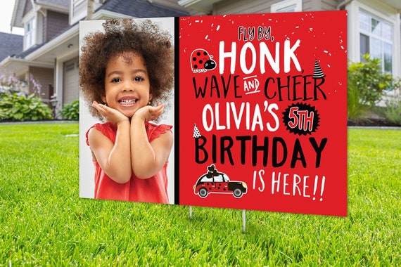 Birthday parade, yard sign design, lawn sign, social distancing drive ...