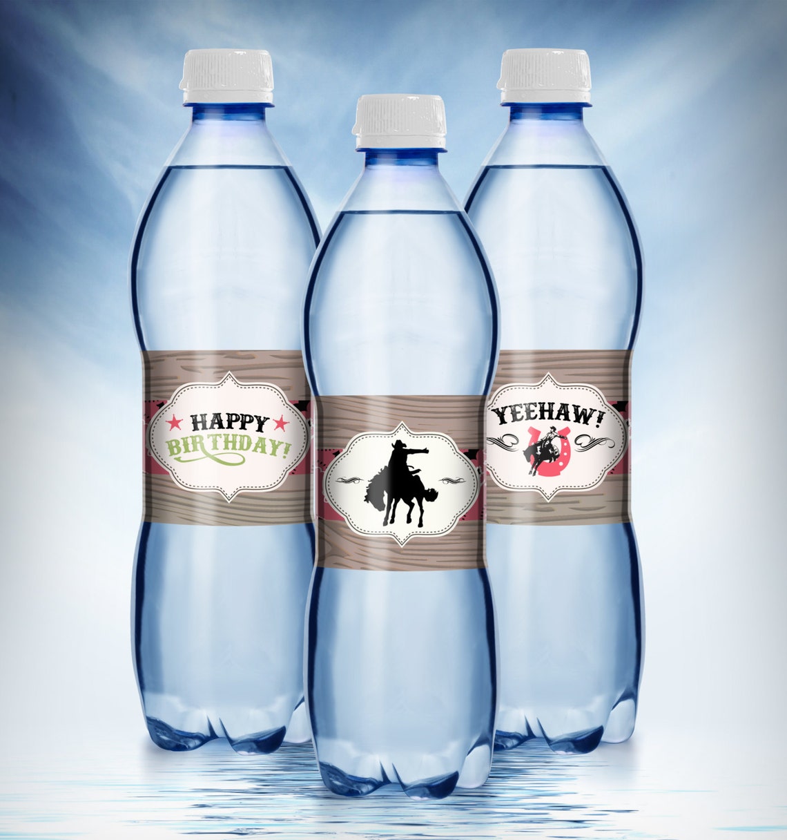 Water Labels, Cowboy, Cowgirl, Rodeo, Horse, Western, Labels, Western ...