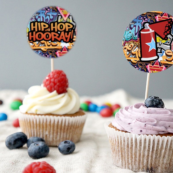 80s Hip Hop Cupcake Toppers - Etsy