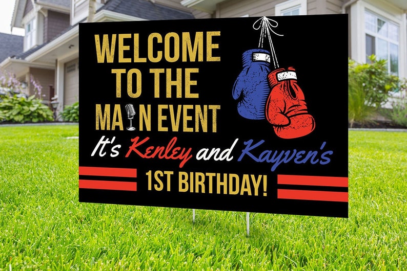 Boxing Birthday Yard Sign Design, Digital File Only, Yard Sign, Social ...