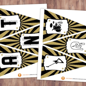 Rockstar Bunting, Personalized DIY Printable Pennant Banner, Baby ...