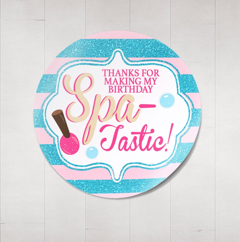 Spa Party Spa Labels Spa Birthday Sticker Mani Pedi - Etsy