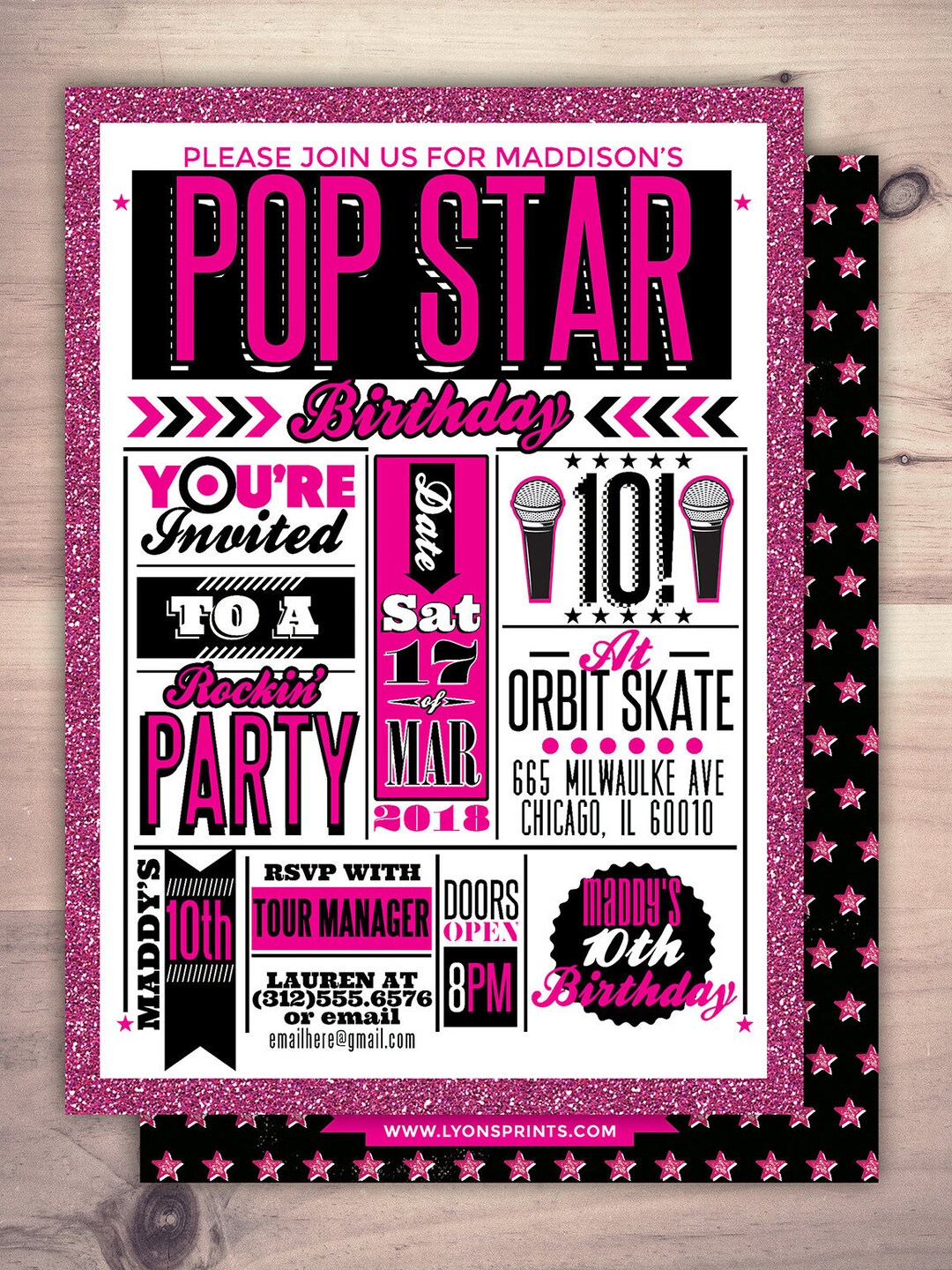Rock Star Invitation, Pop Star Invitation, Baby Shower, Rock Star Party ...