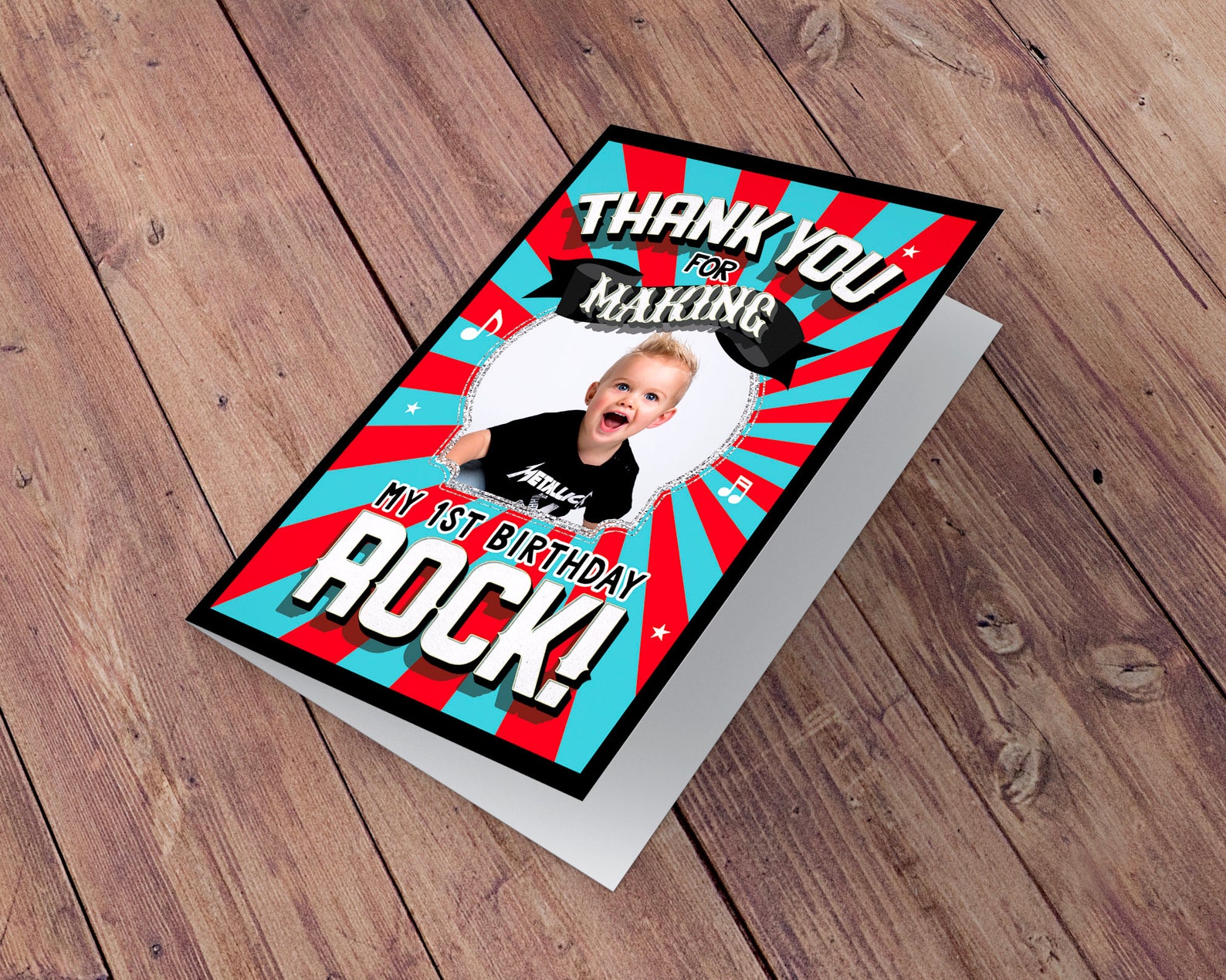 Thank You Card - Greeting Card - Rockstar Thank You Card - Baby Shower ...