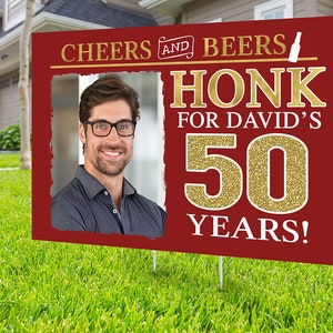 Any Age Happy Birthday Yard Sign Design Digital File Only | Etsy