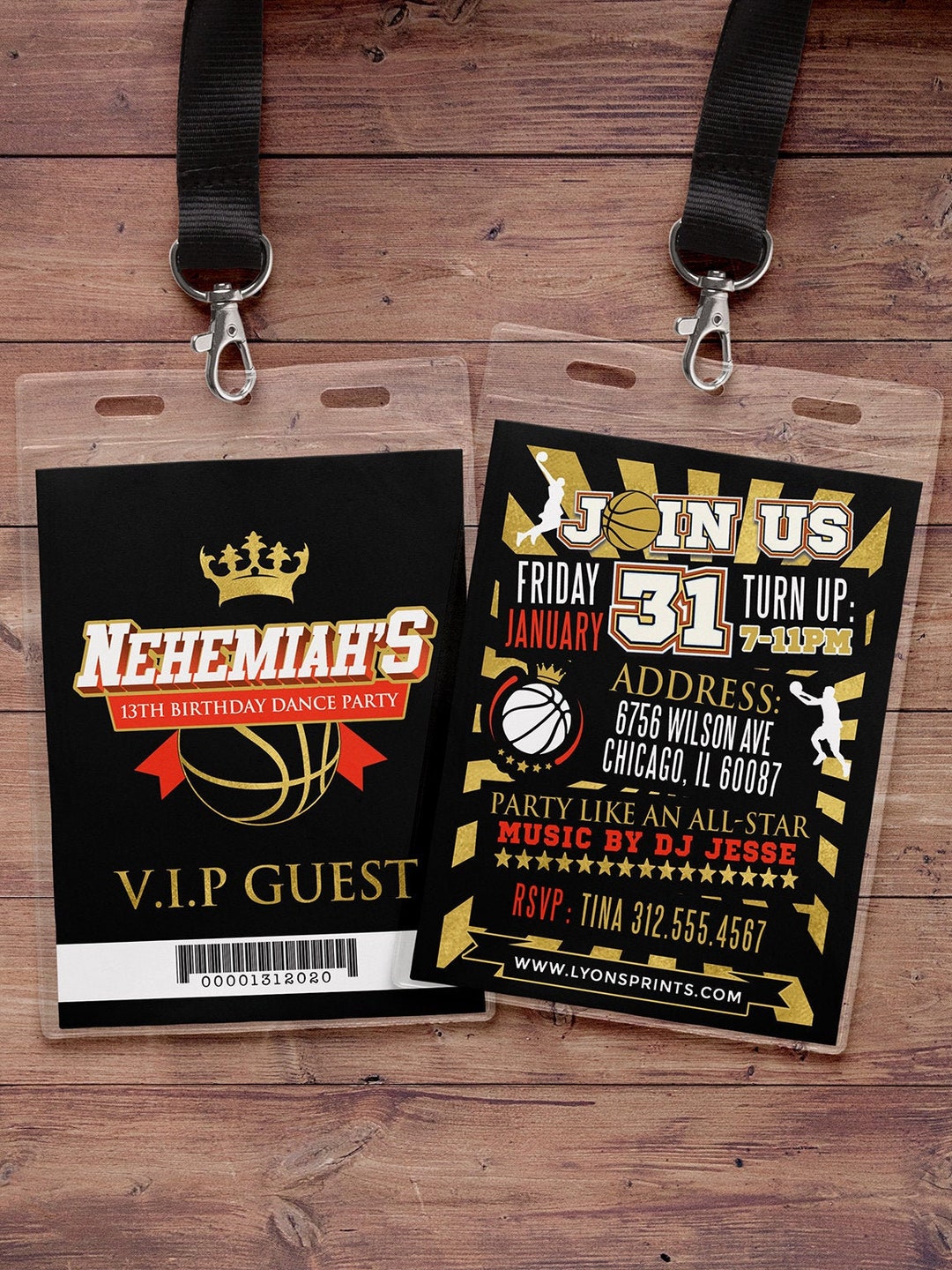 Basketball Birthday, All Star Birthday, VIP Pass, Birthday Invitation ...