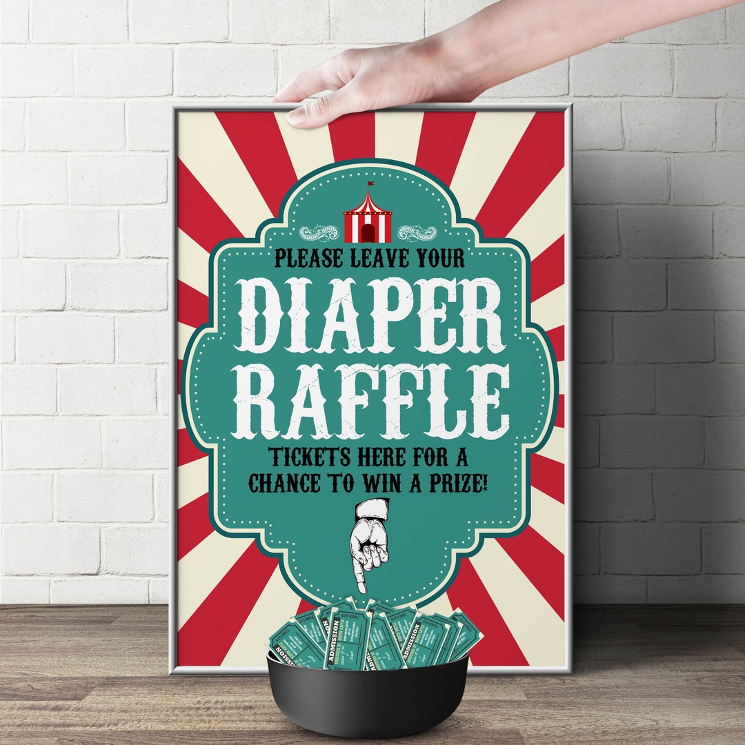 Diaper Raffle Sign "vintage Circus" (printable File Only) Bring Diapers ...