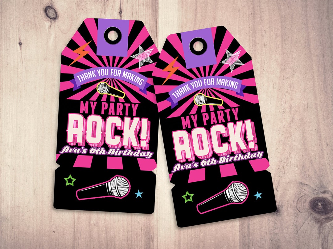 Party Favor Tag, Rockstar Birthday, Favor, Boy Birthday, Personalized ...