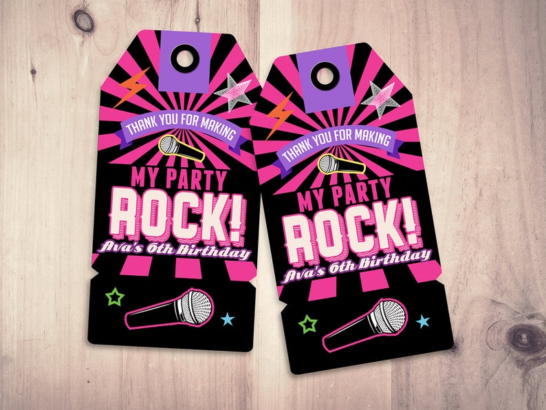 Party Favor Tag Rockstar Birthday Favor Boy Birthday - Etsy