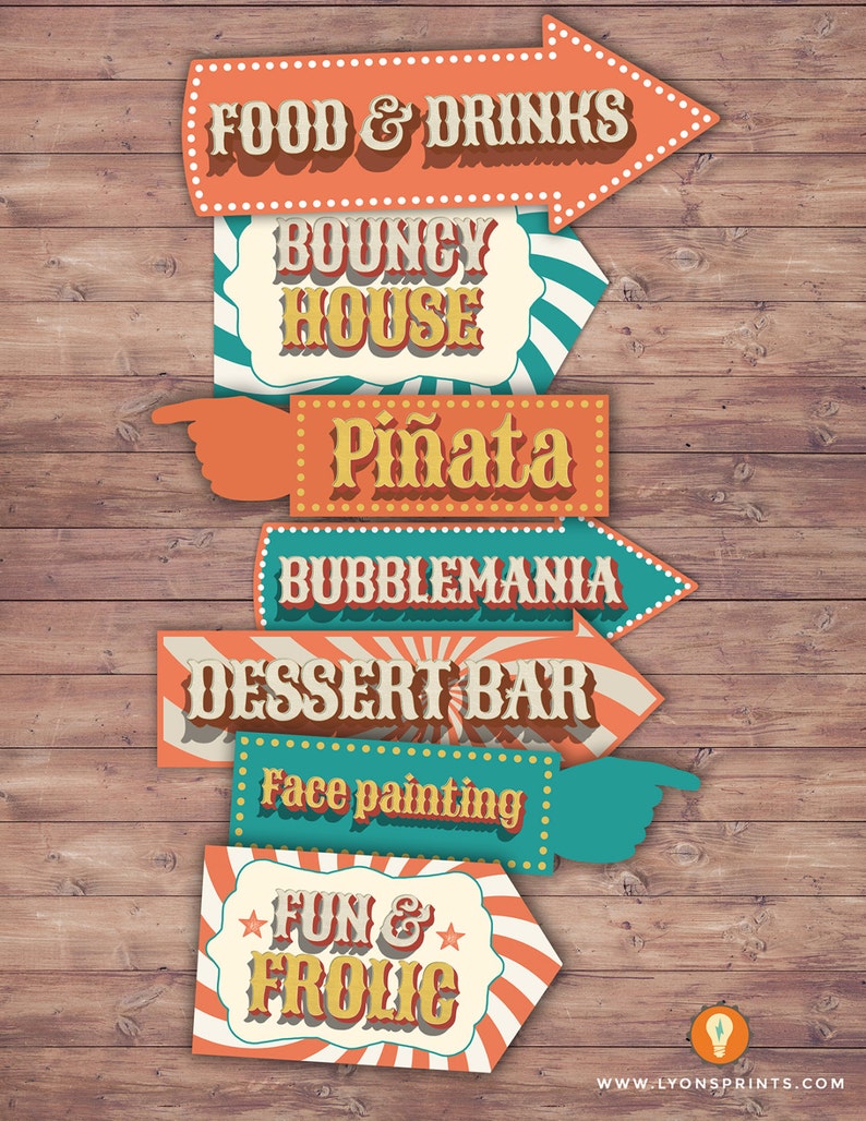 Carnival Party - Circus Party - Candy Buffet- Favor Table Sign ...