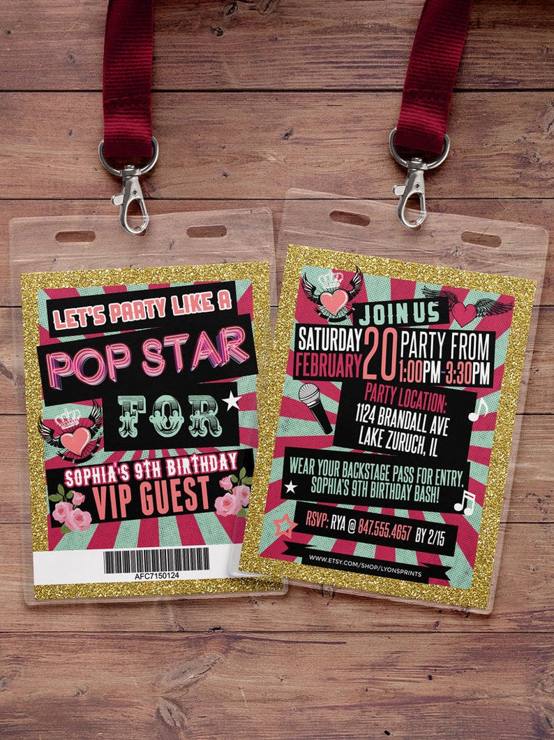 Disco Retro neon VIP PASS backstage pass Vip invitation | Etsy