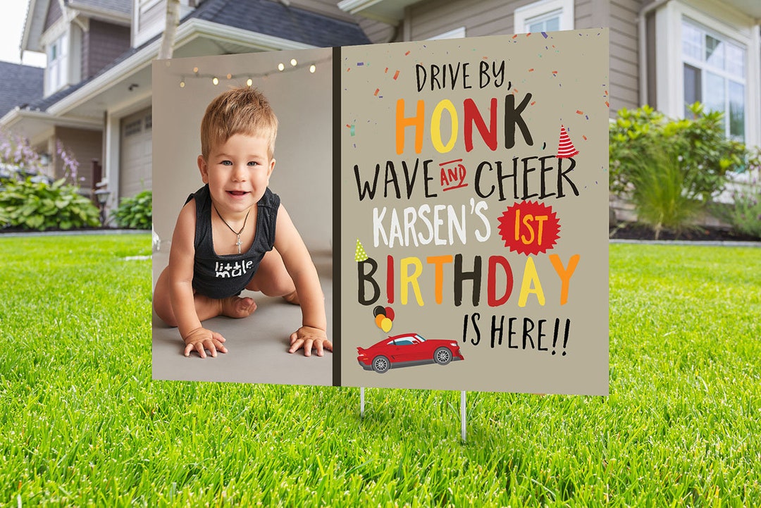 Birthday Parade, Yard Sign Design, Lawn Sign, Social Distancing Drive ...