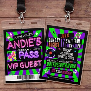 Hip Hop Retro Neon VIP PASS Backstage Pass Vip | Etsy
