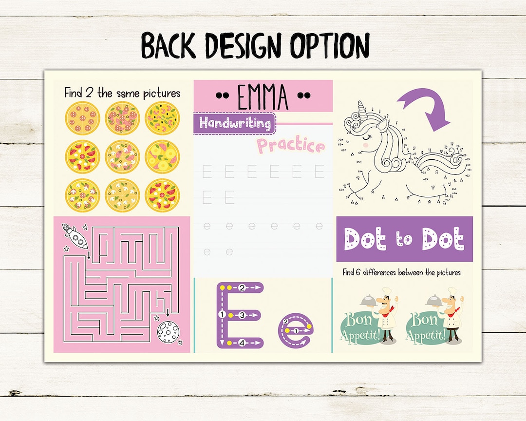 Educational Gift, Personalized Digital Placemats, Digital File Only ...