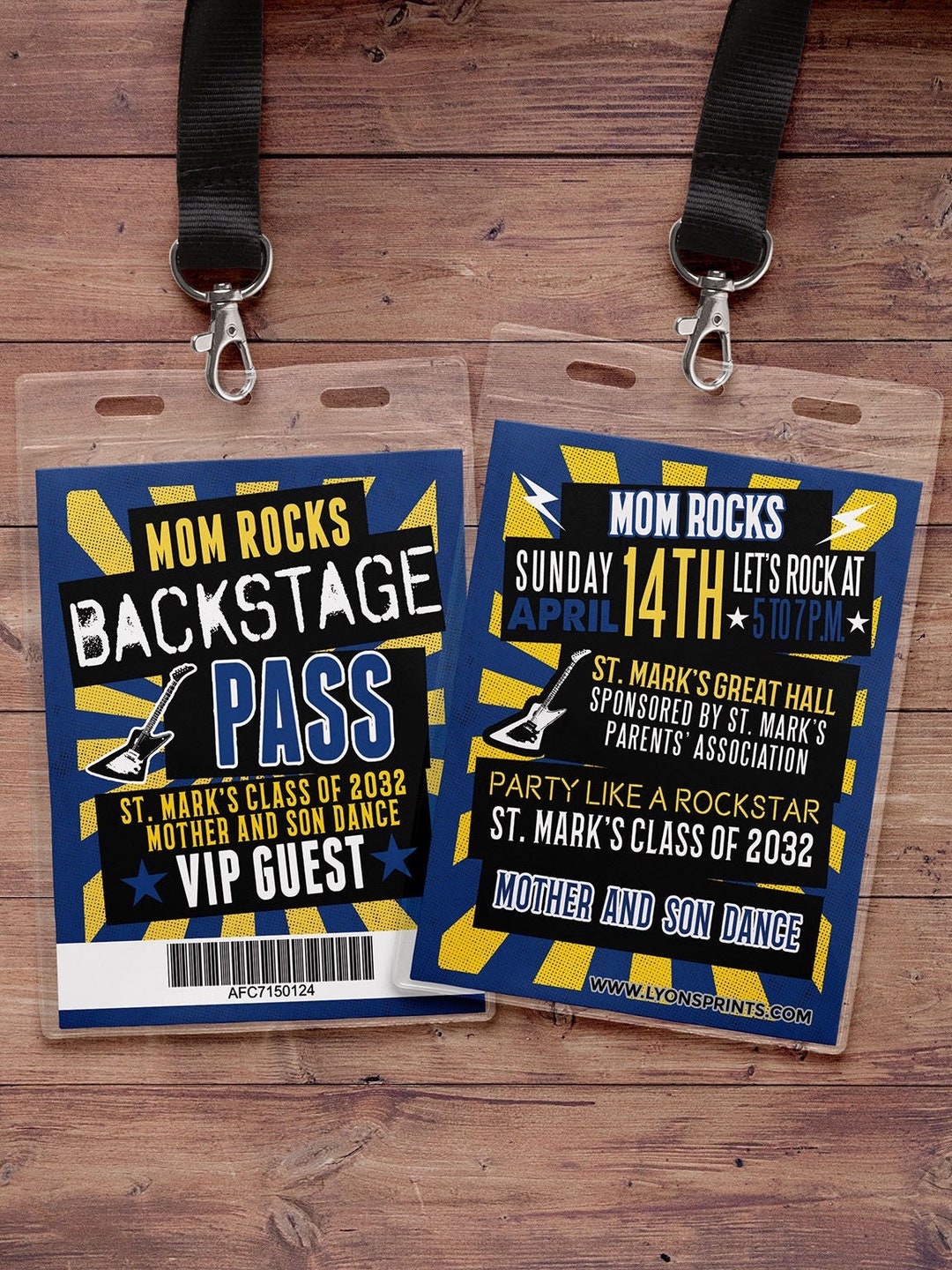 School Dance Invitation, Rockstar Invite, VIP PASS, Backstage Pass ...