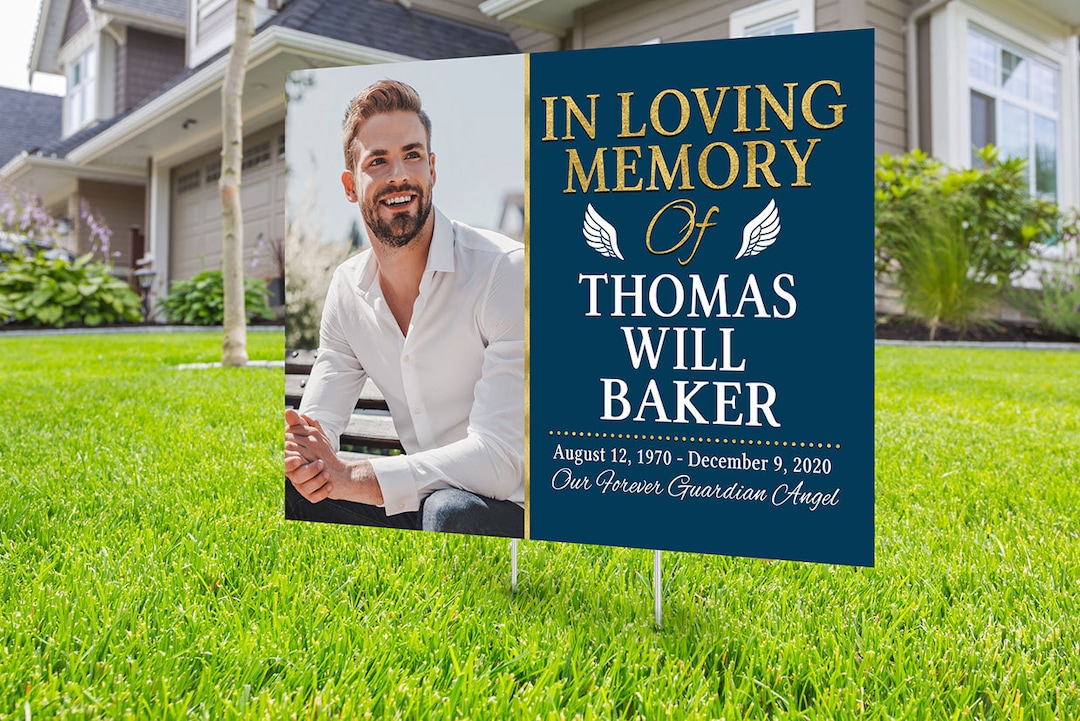 Yard Sign, Funeral Sign Design, Digital File Only, Memorial Sign, Happy ...