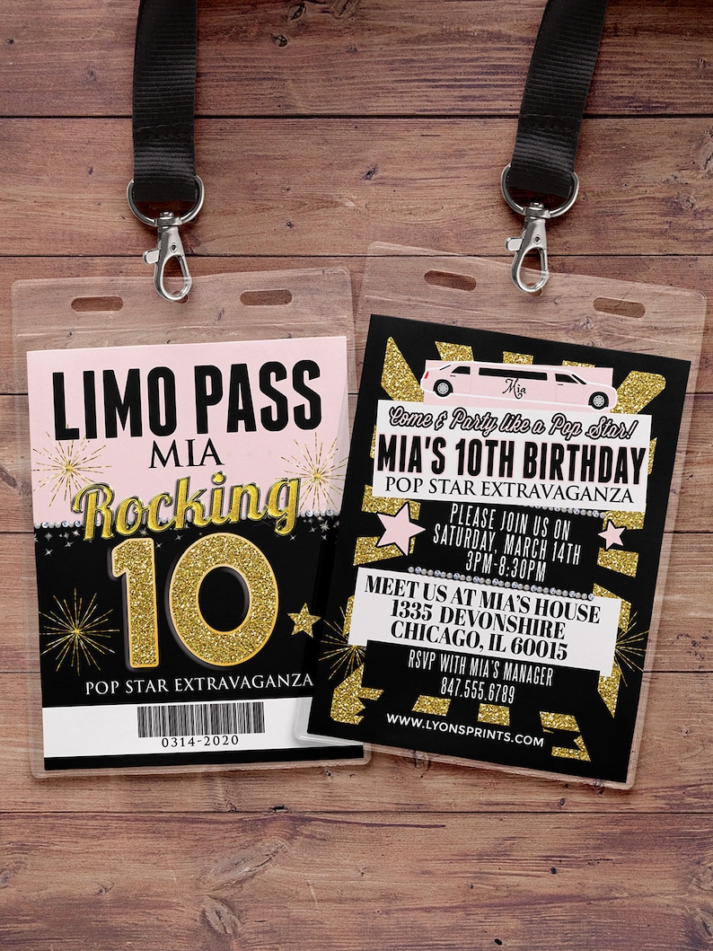VIP PASS Limo Pass Birthday Party 21st Birthday Backstage - Etsy