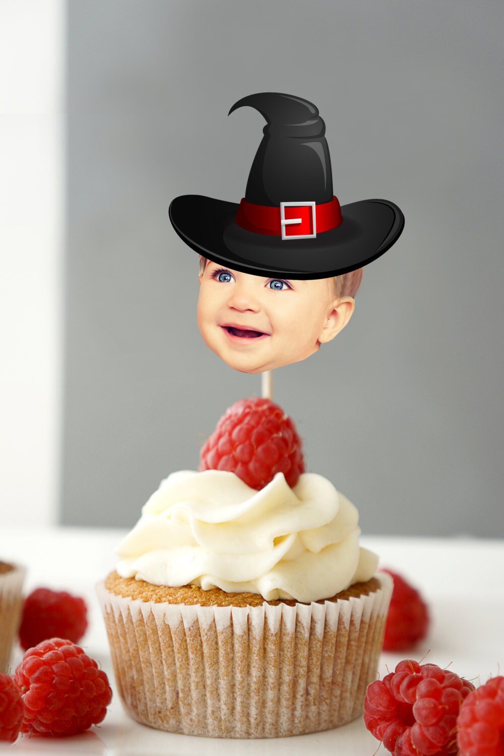 Photo Cupcake Toppers birthday Hat Design Digital File | Etsy