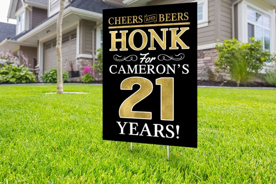 Any Age Happy Birthday Yard Sign Design Digital File Only | Etsy