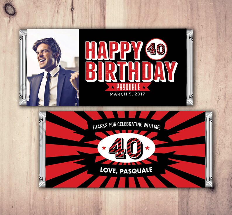 Birthday Candy Bar Wrapper Covers Birthday Chocolate Bar | Etsy