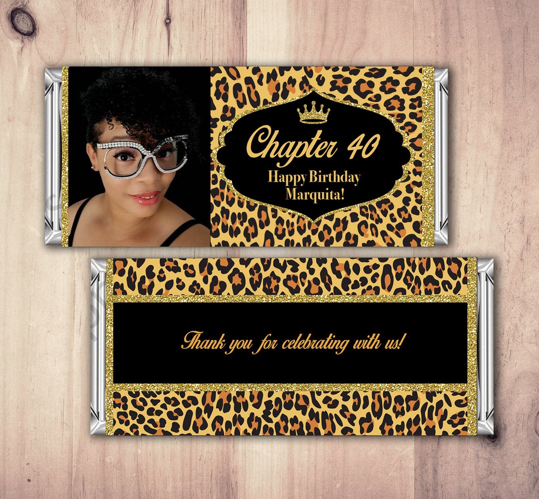 Birthday, Candy Bar Wrappers, Animal Print, Adult Milestone Favors 30th ...