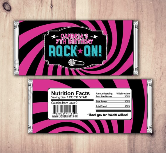 Rock Star wrapper, Pop Star Wrapper – Printable Hershey's Bar Wrapper ...