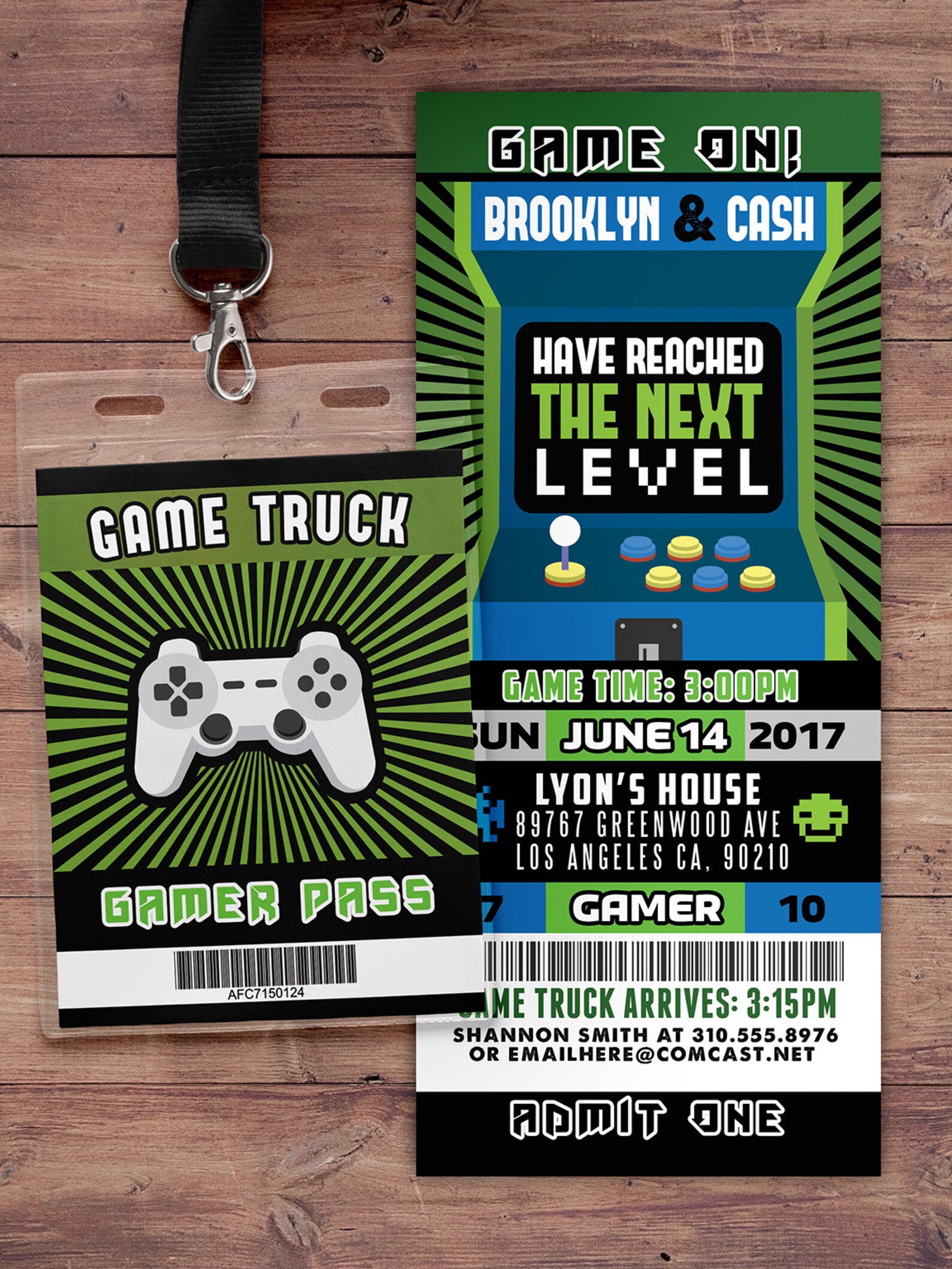Video Game Invitation Game Truck Party Invitations Video | Etsy