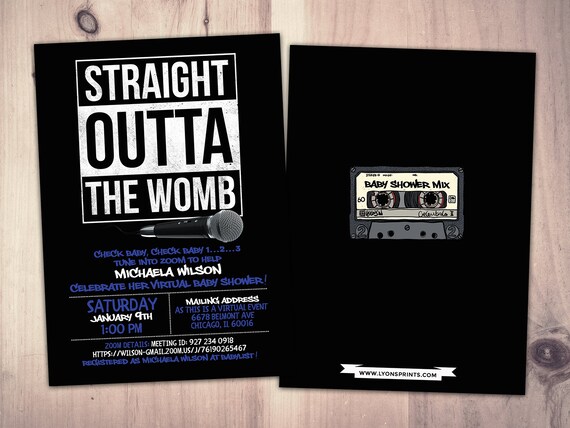 Hip Hop baby shower, 90s party, Hip Hop invitation, birthday invitation ...