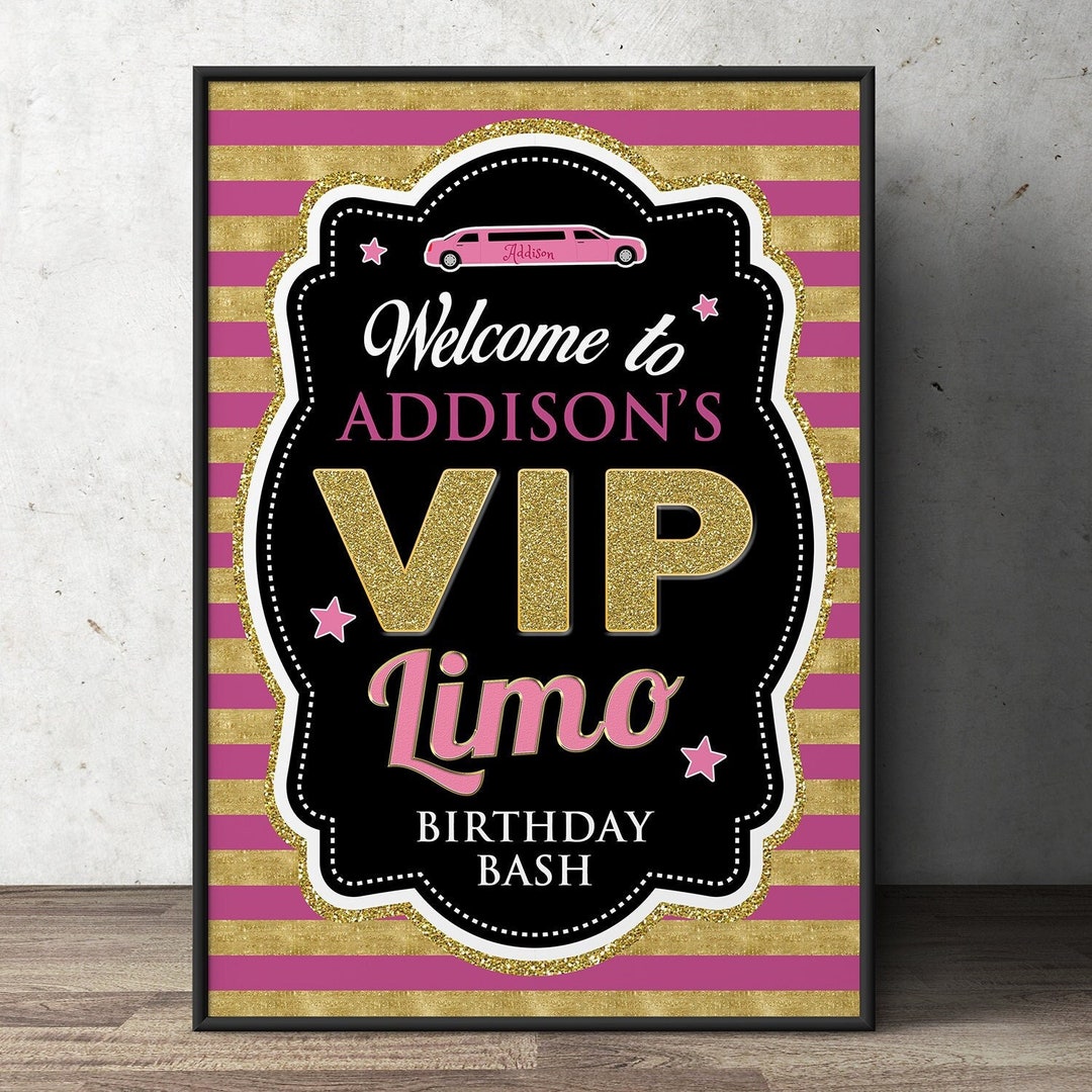 Limo Party Sign, Spa Party, Party Sign, Table Sign, Party Bus, Birthday ...