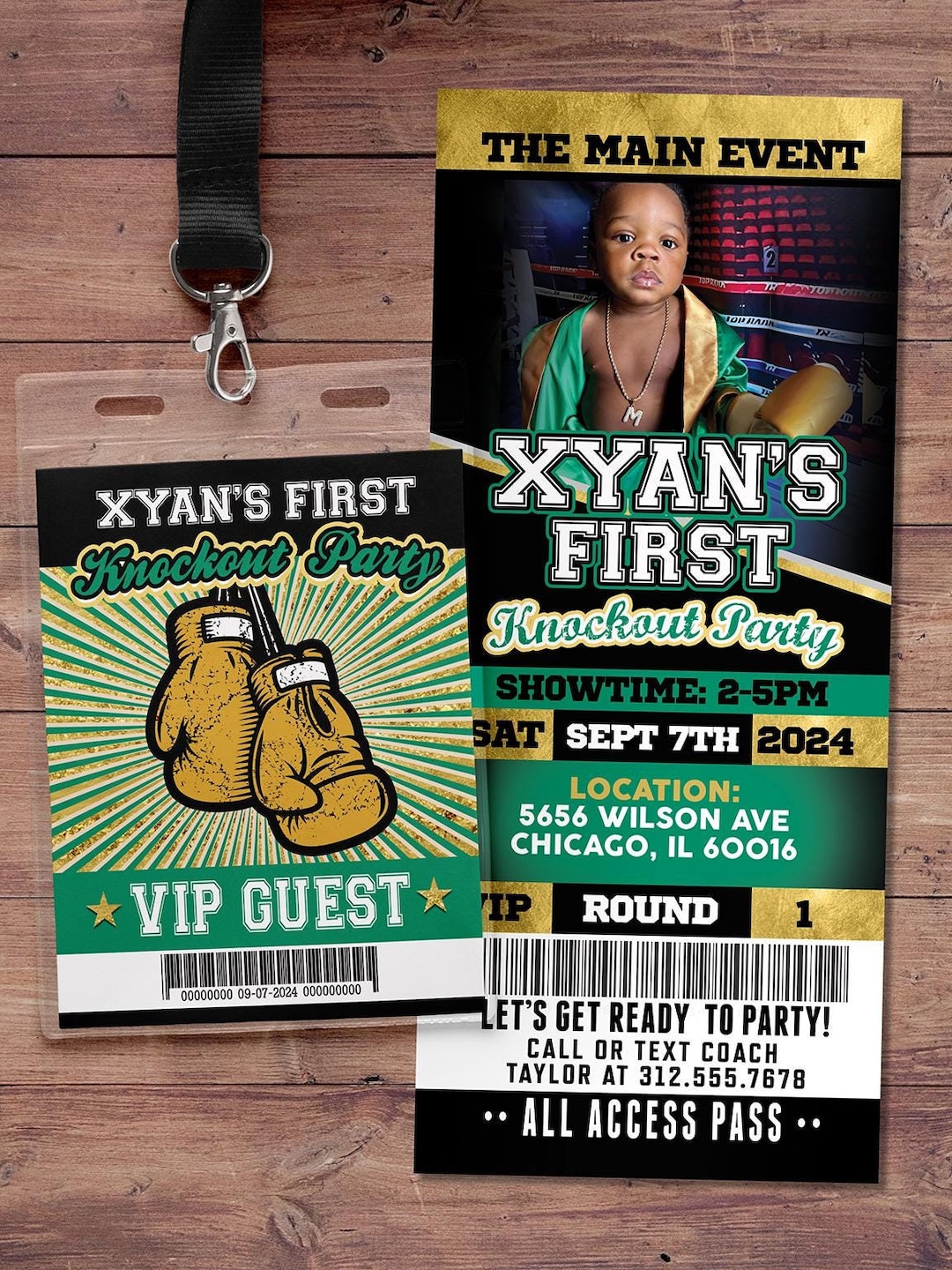 Boxing Ticket Invitation, Knockout Invite, Boxing Birthday Party ...
