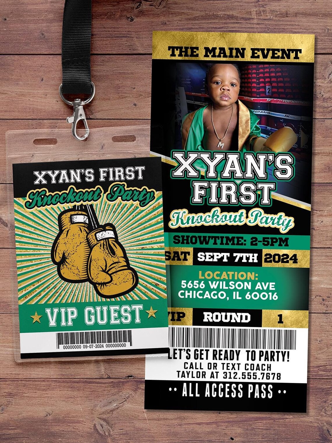 Boxing Ticket Invitation, Knockout Invite, Boxing Birthday Party ...