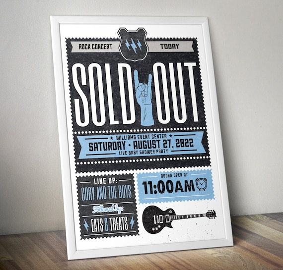 Rock Star theme poster, rockstar, baby shower, rock star party, pop ...