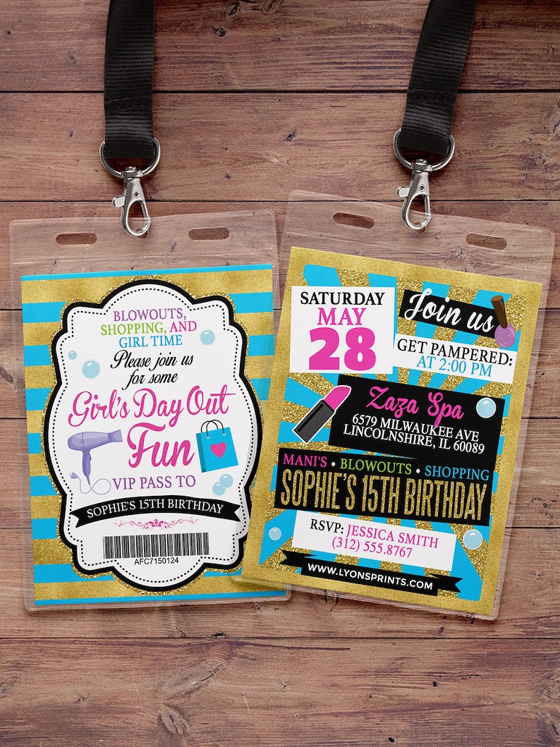 Spa Party Invitation, VIP PASS, Backstage Pass, Vip Invitation ...