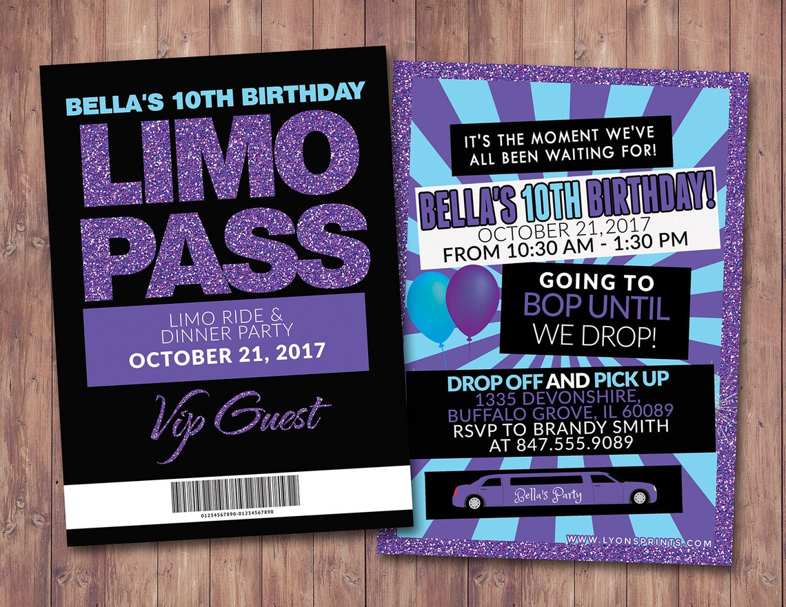 VIP PASS Limo Pass Birthday Party 21st Birthday Backstage - Etsy