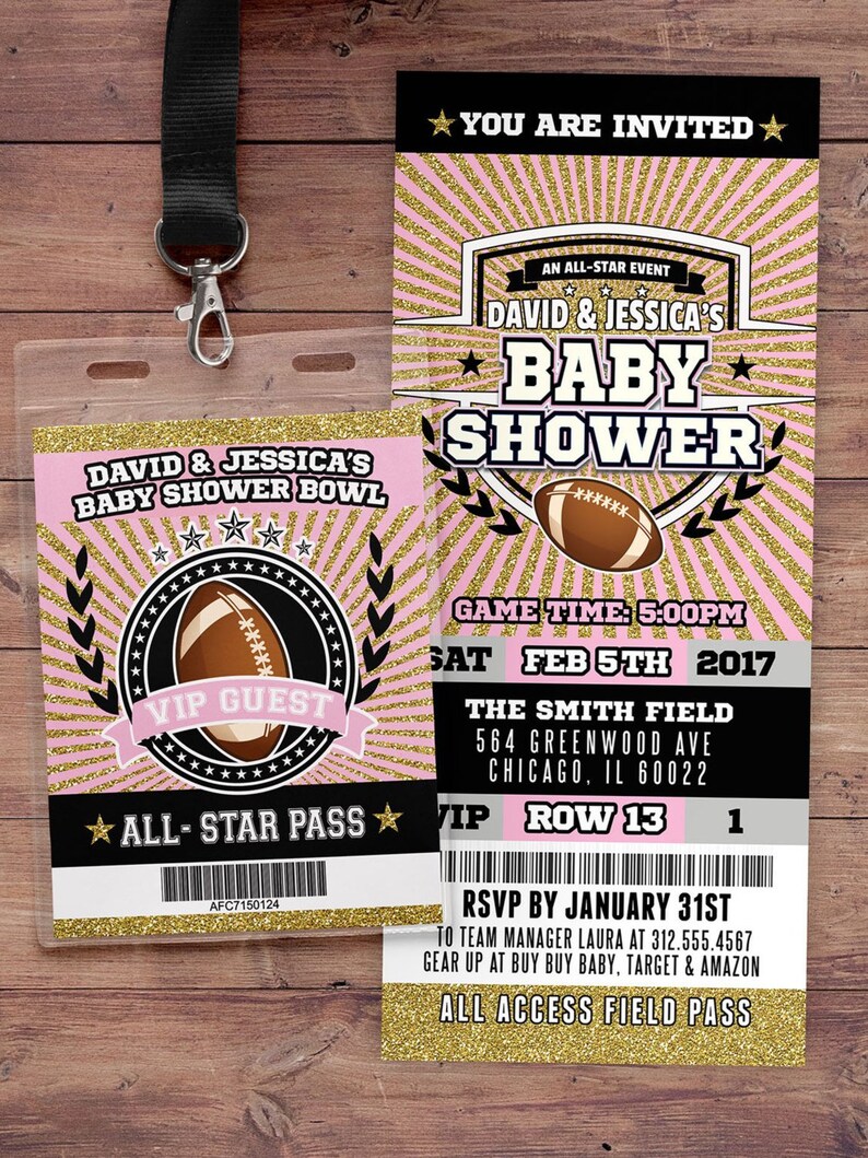 Football Ticket Invitation // All Star Birthday // VIP Pass | Etsy